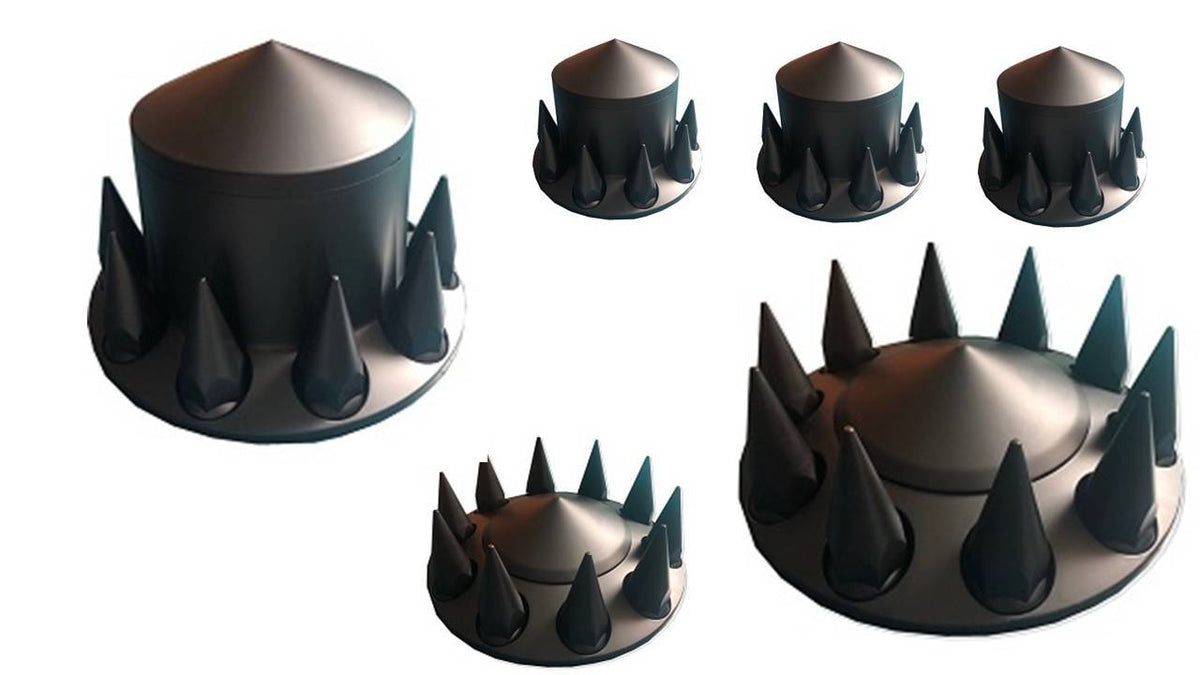 Black ABS plastic Hub Cap with Spike Covers as Kit for 10-hole x285.75 ...